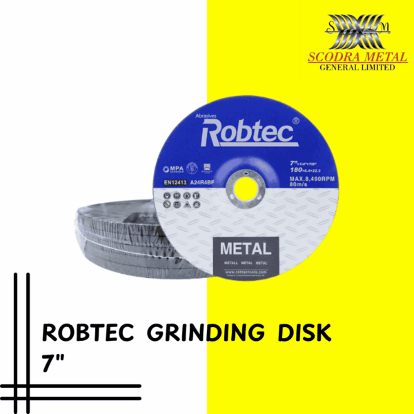 Robtec Grinding Disk 7″ - Scodra Metal General Ltd | Quality Steel ...